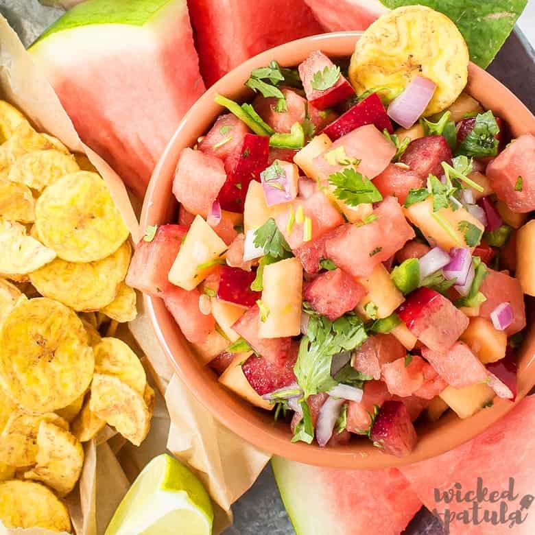 Plum Watermelon Fruit Salsa Recipe | Wicked Spatula