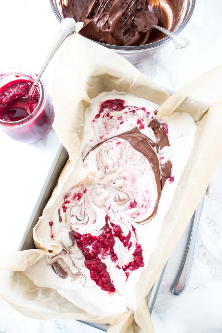 Raspberry Chocolate Truffle Ice Cream Recipe (dairy free + paleo friendly)