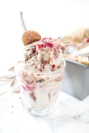 Raspberry Chocolate Truffle Ice Cream Recipe (dairy free + paleo friendly)