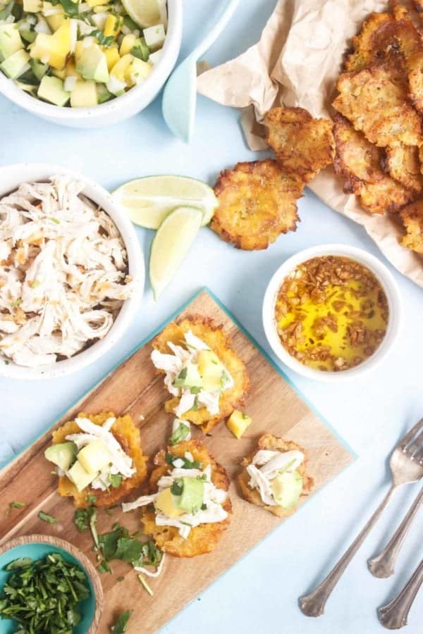 Paleo Mojo Chicken Tostones With Mango Avocado Salsa Recipe
